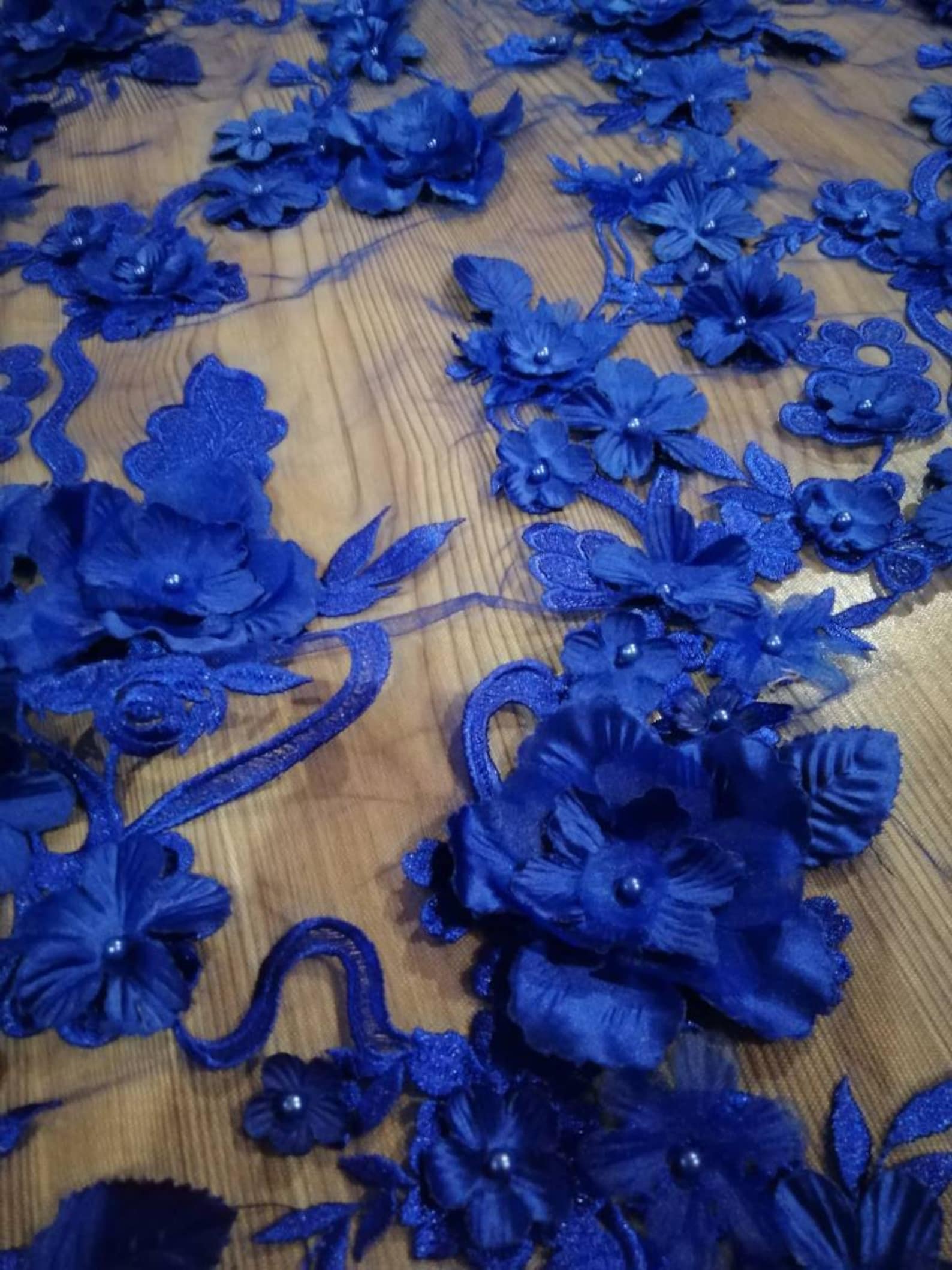 Royal Blue 3D Lace Bridal Floral Lace 3D Wedding Lace 3D - Etsy