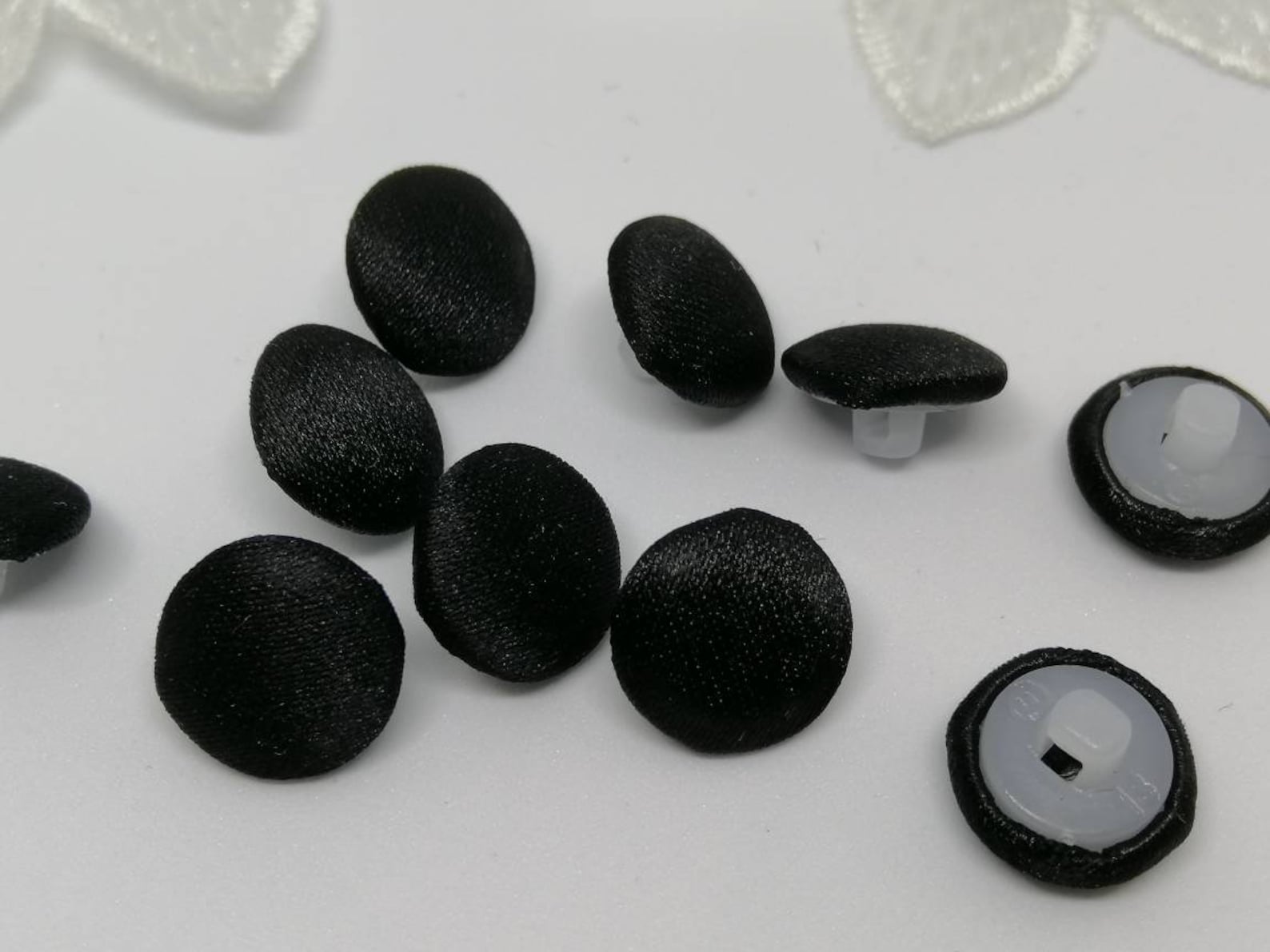 Black Satin Buttons Black Covered Buttons Black Wedding - Etsy