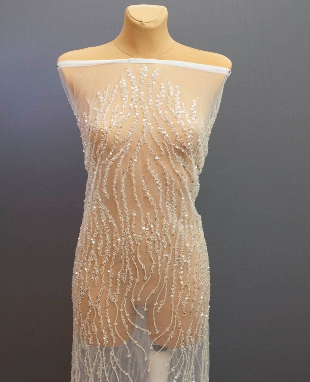 2020 Embroidered Tulle With Beads and Sequins Wedding Tulle - Etsy