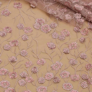 7 Colors 3D Fabric Lace 3d Floral Fashion Fabric Lace Bridal Wedding ...