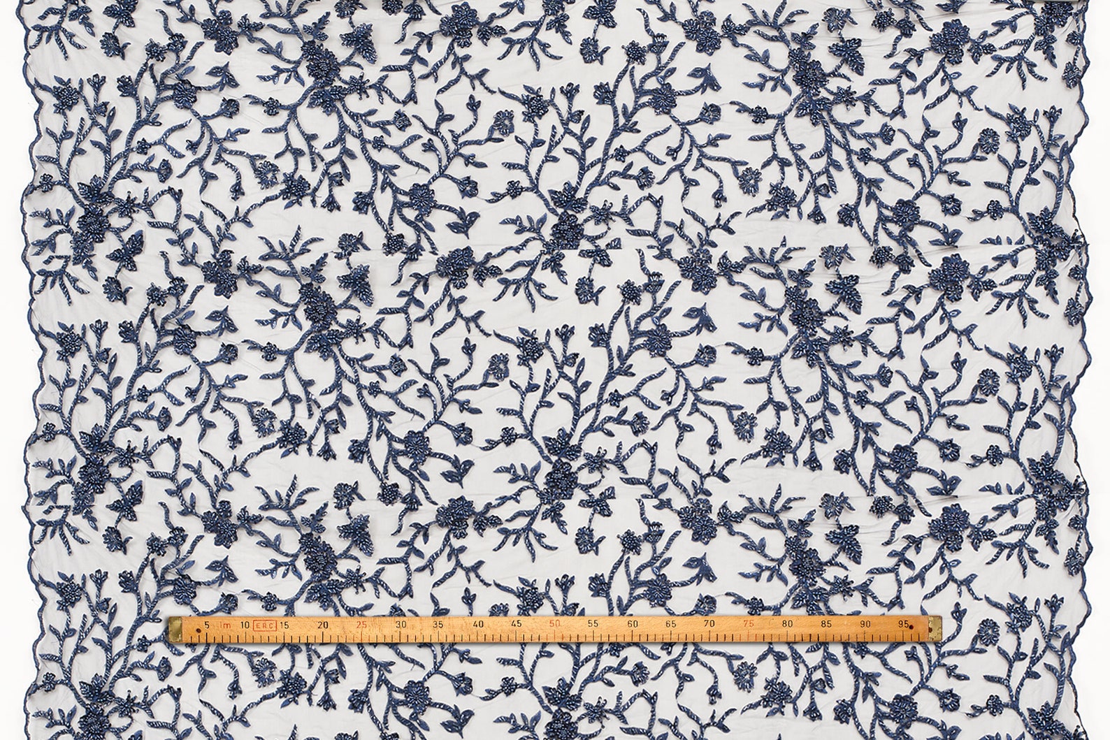 1 Yard Navy Blue 3d Lace Navy Embroidery Fabric Blue Lace - Etsy