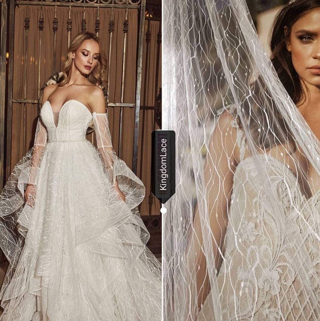 White Embroidery Mesh for Wedding Dress Mesh Lace Fabric White Lace ...