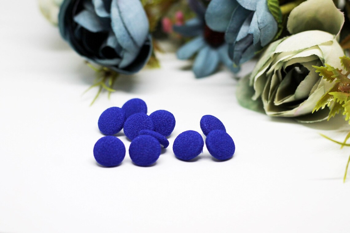 Blue Chiffon Buttons , Sewing Buttons, Royal Blue Sew Buttons, Dress ...