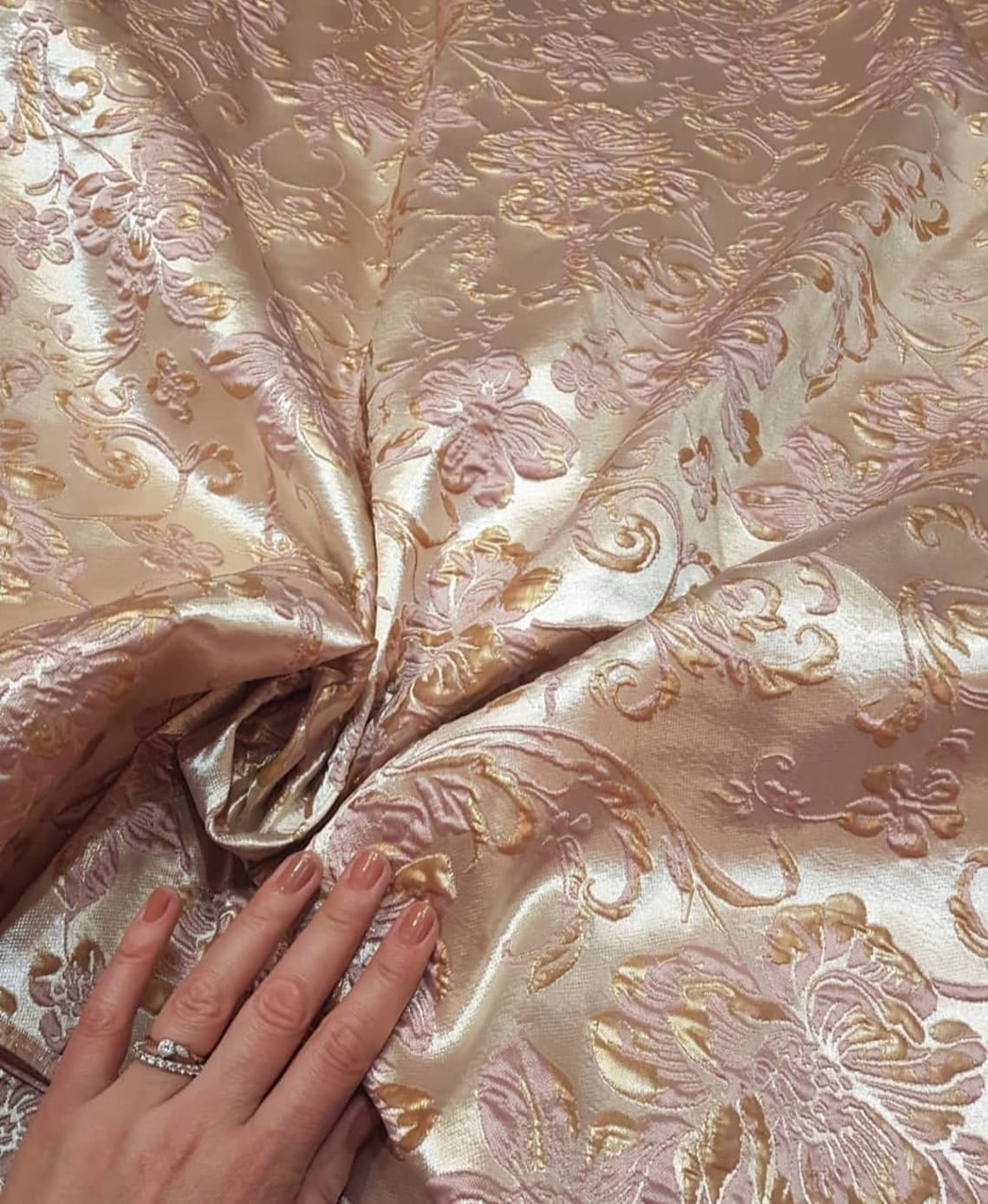 3d Flower Brocade jacquard fabric Powder Brocade jacquard | Etsy