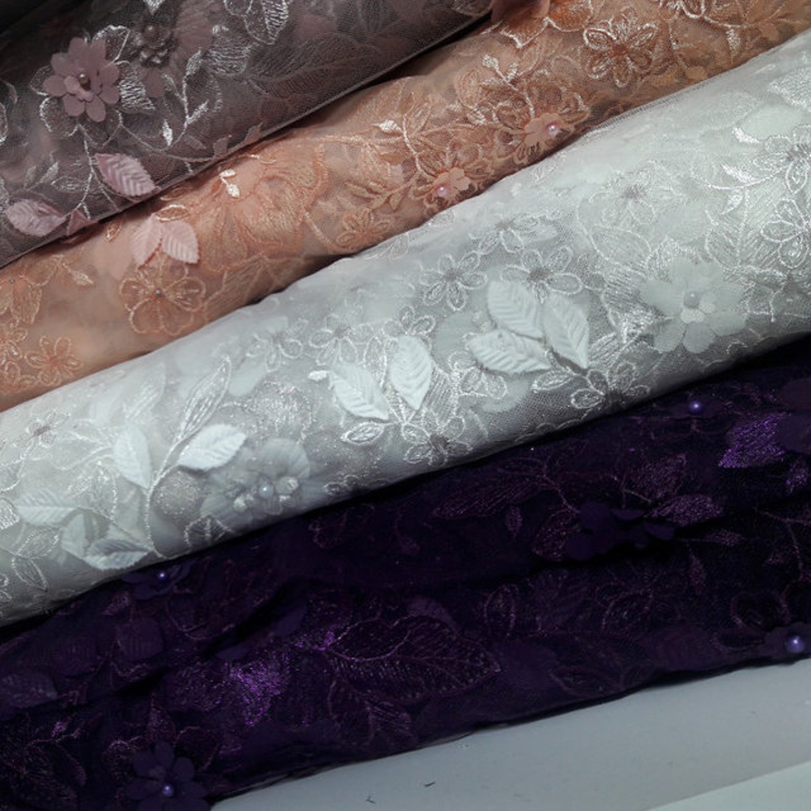 Sale 1 Meters 3D Lace Fabric 7 Colors Bridal Lace Fabric | Etsy