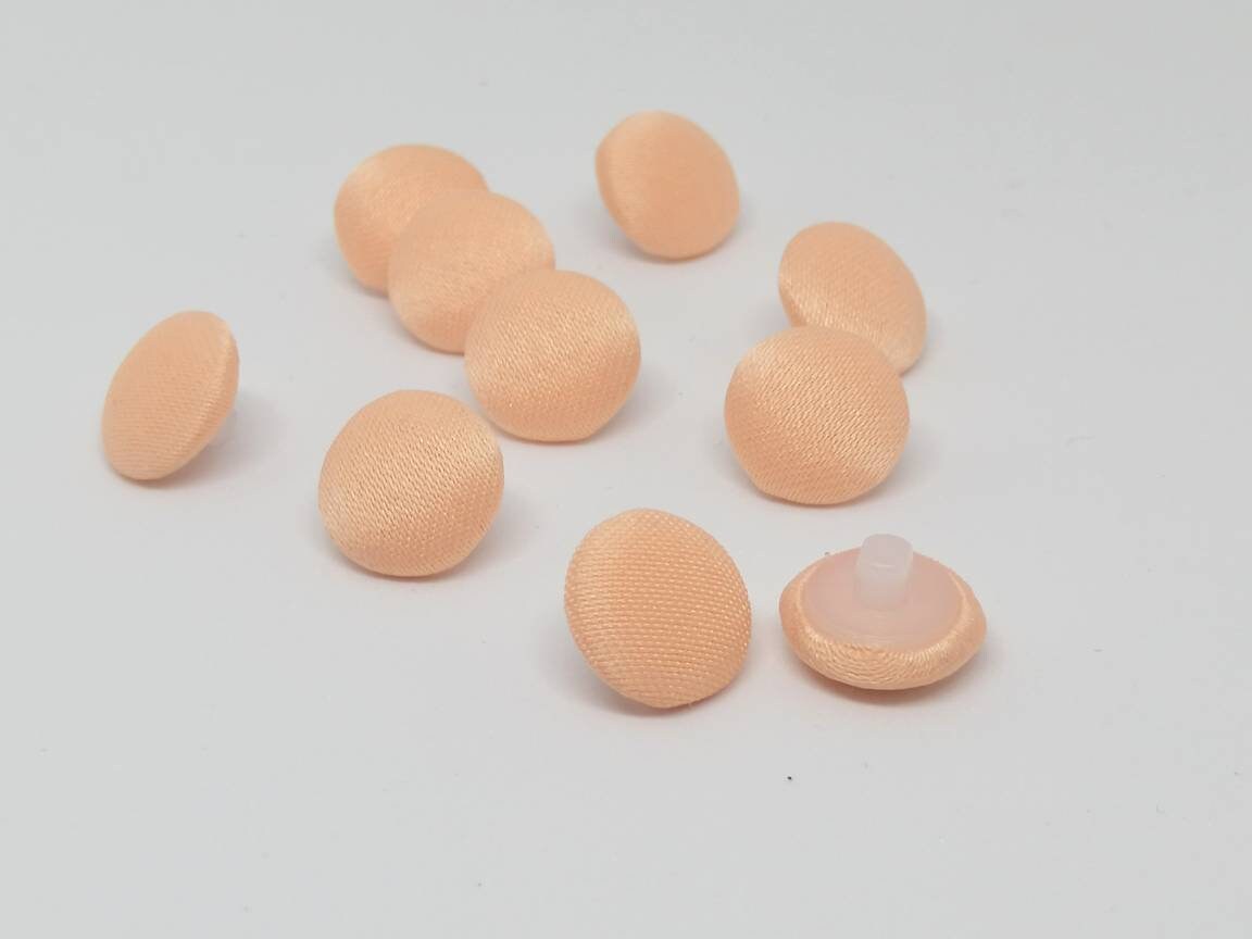 Peach Satin Buttons, Peach Buttons, Satin Buttons for Gowns, Blouses ...