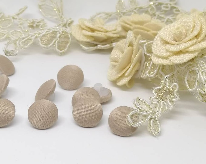 Wedding Satin Buttons, Beige Buttons, Bridal Satin Buttons for Dress ...
