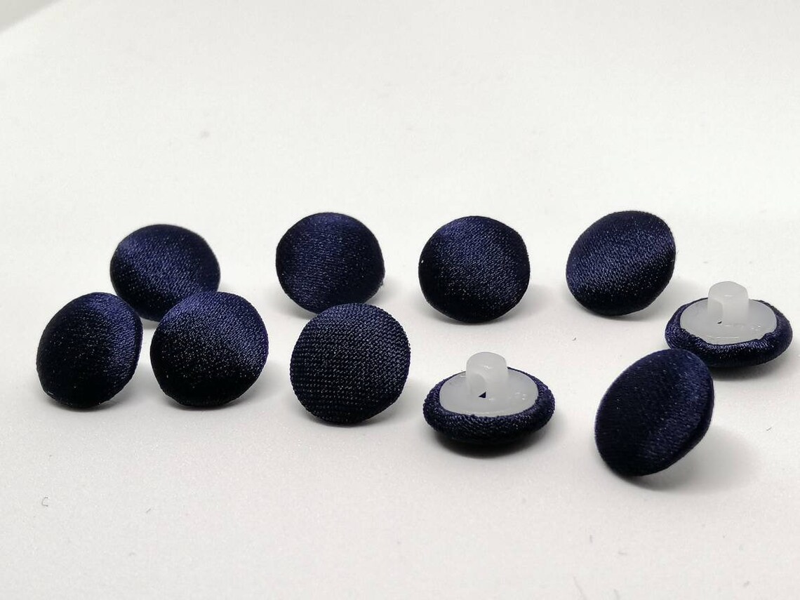 Navy Blue Wedding Buttons Navy Blue Satin Buttons Fabric - Etsy