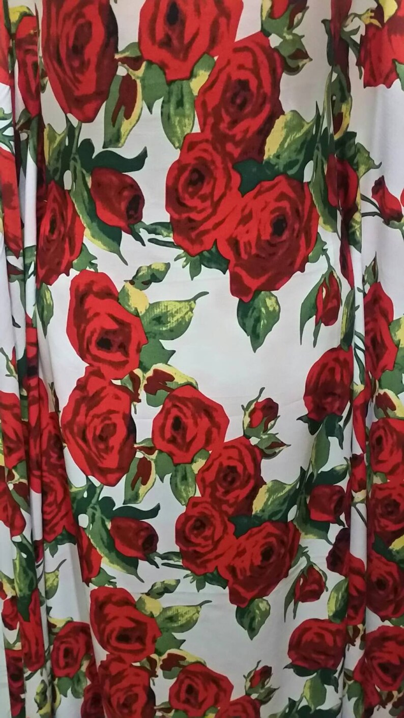 Soft Printed Rose Chiffon Fabric Print Chiffon Flowers Colors | Etsy