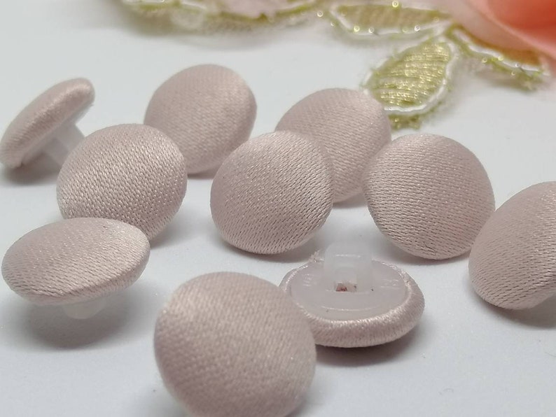 Wedding nude satin fabric buttons Bridal nude covered buttons | Etsy