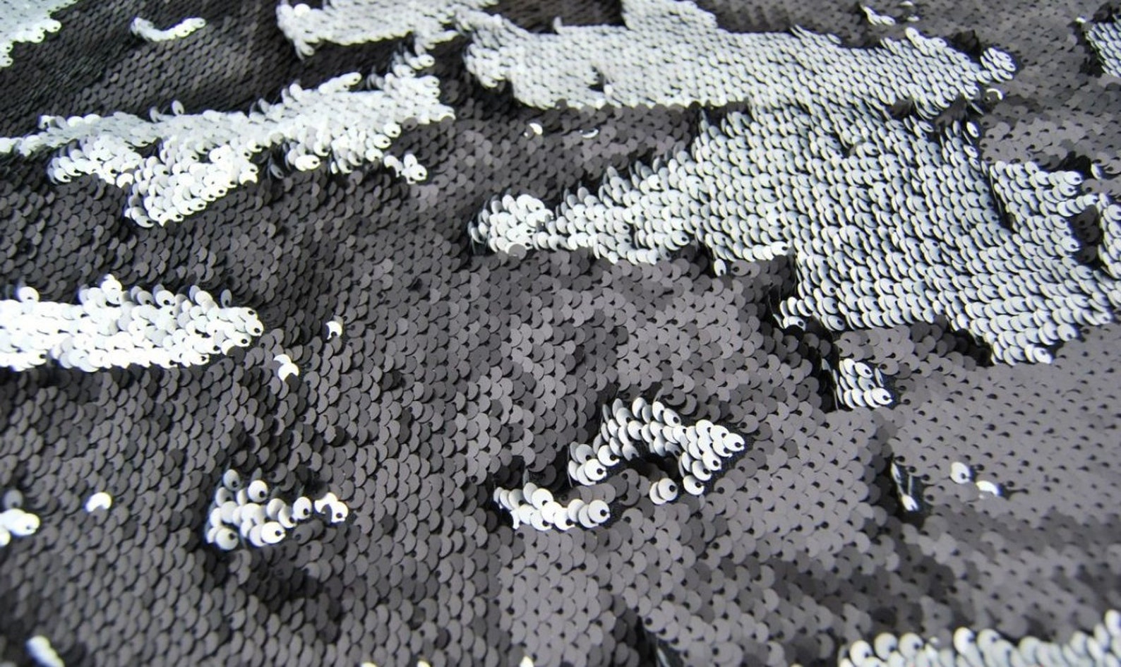 Black/white Two Sided Sequins Fabric Scales Mermaid Sequin - Etsy
