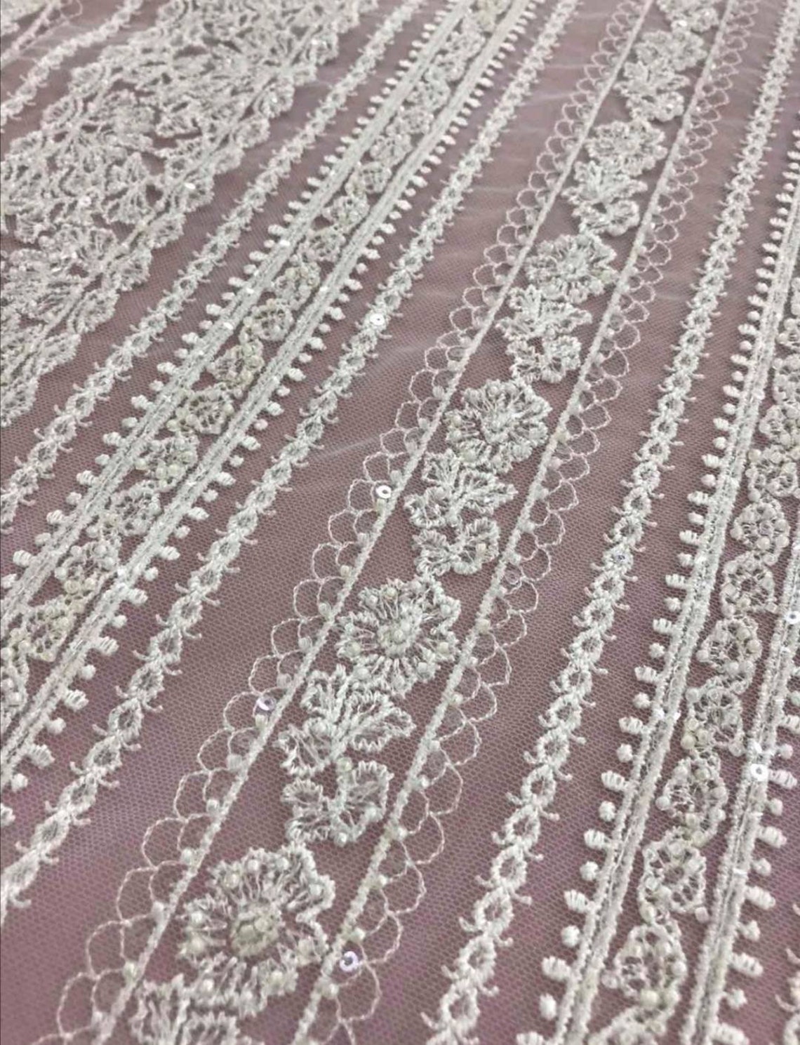 3D Ivory Geometric Bridal Lace Fabric Couture Fabric Lace for | Etsy