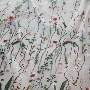 Luxury Embroidery Floral Mesh Fabric Designers Floral Lace Fabrics ...