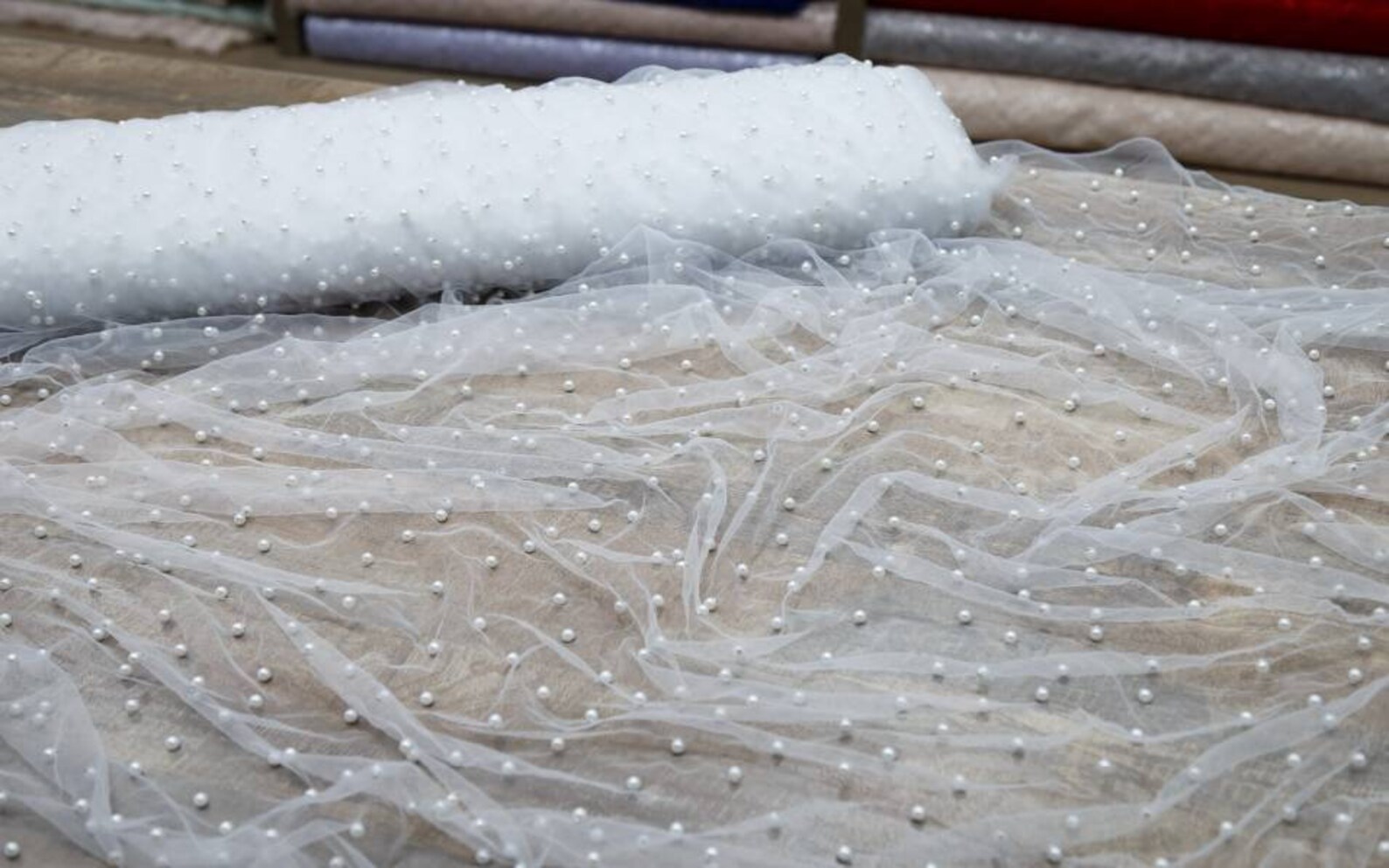 1 Yard Transparent Light Matte Mesh Fabric Embroidered With | Etsy