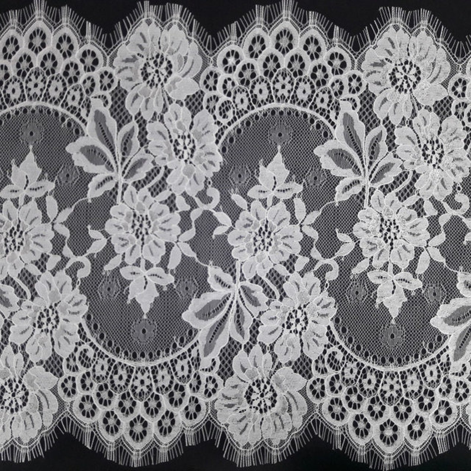 3 meters White french lace fabric French Lace 34 cm wide by | Etsy
