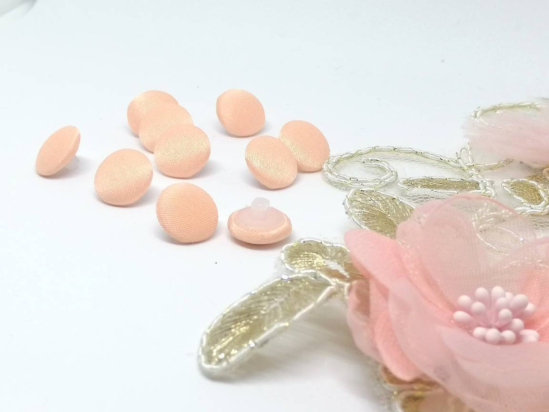 Peach Satin Buttons, Peach Buttons, Satin Buttons for Gowns, Blouses ...