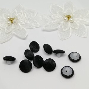 Black Satin Buttons , Black Covered Buttons, Black Wedding Button,dress ...
