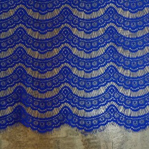Royal Blue Lace Fabric Embroidered Lace Royal Blue Wedding Lace Royal ...