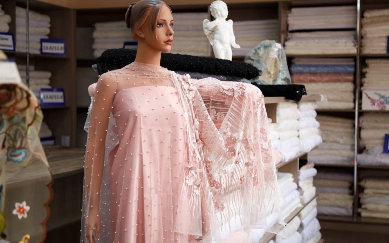 1 Yard Transparent Light Matte Mesh Fabric Embroidered With | Etsy