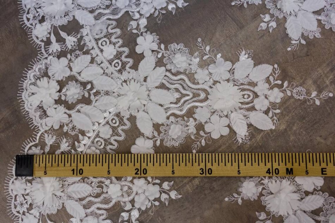3d Luxury Lace Fabric by the Yard 3d Bridal Milk Lace 3d - Etsy