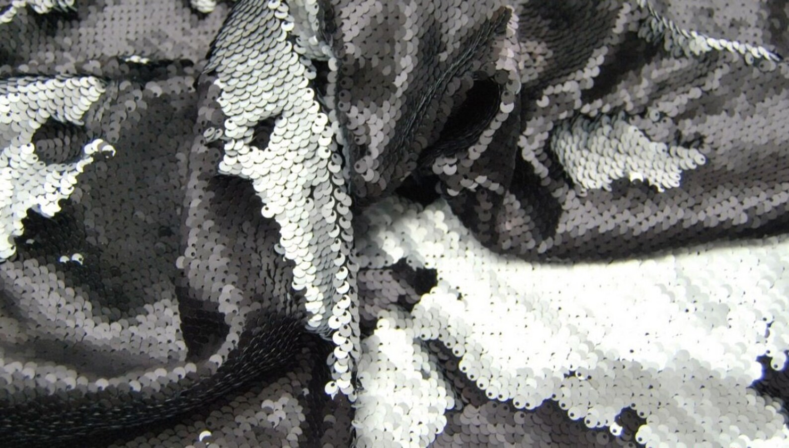 Black/white Two Sided Sequins Fabric Scales Mermaid Sequin - Etsy