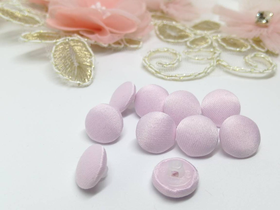 Pale Pink Satin Buttons , Pink Button up Dress, Satin Button, Buttons ...