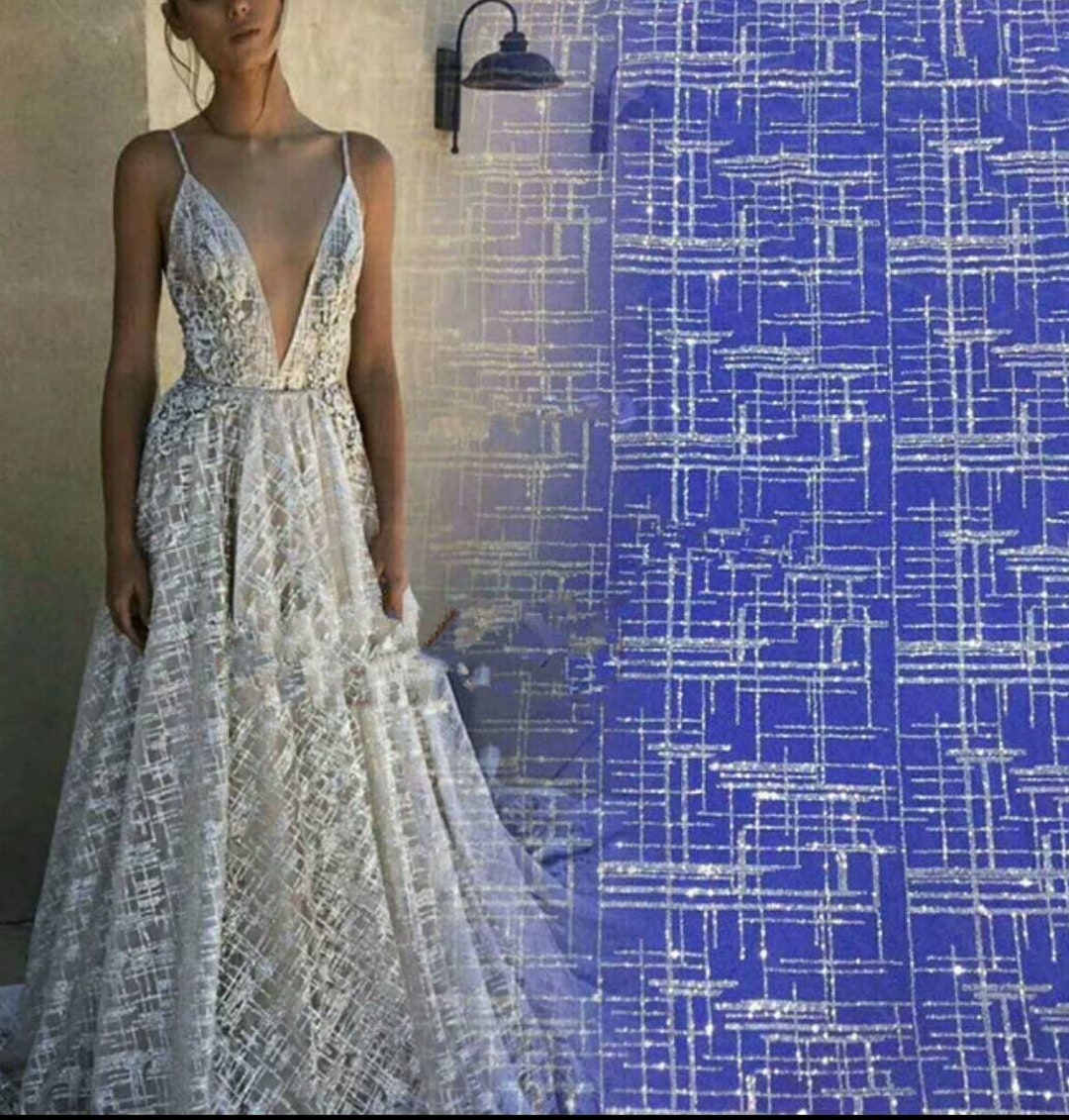 1 Meters Beige Bridal Mesh Beige Wedding Tulle Tulle Embroidered ...