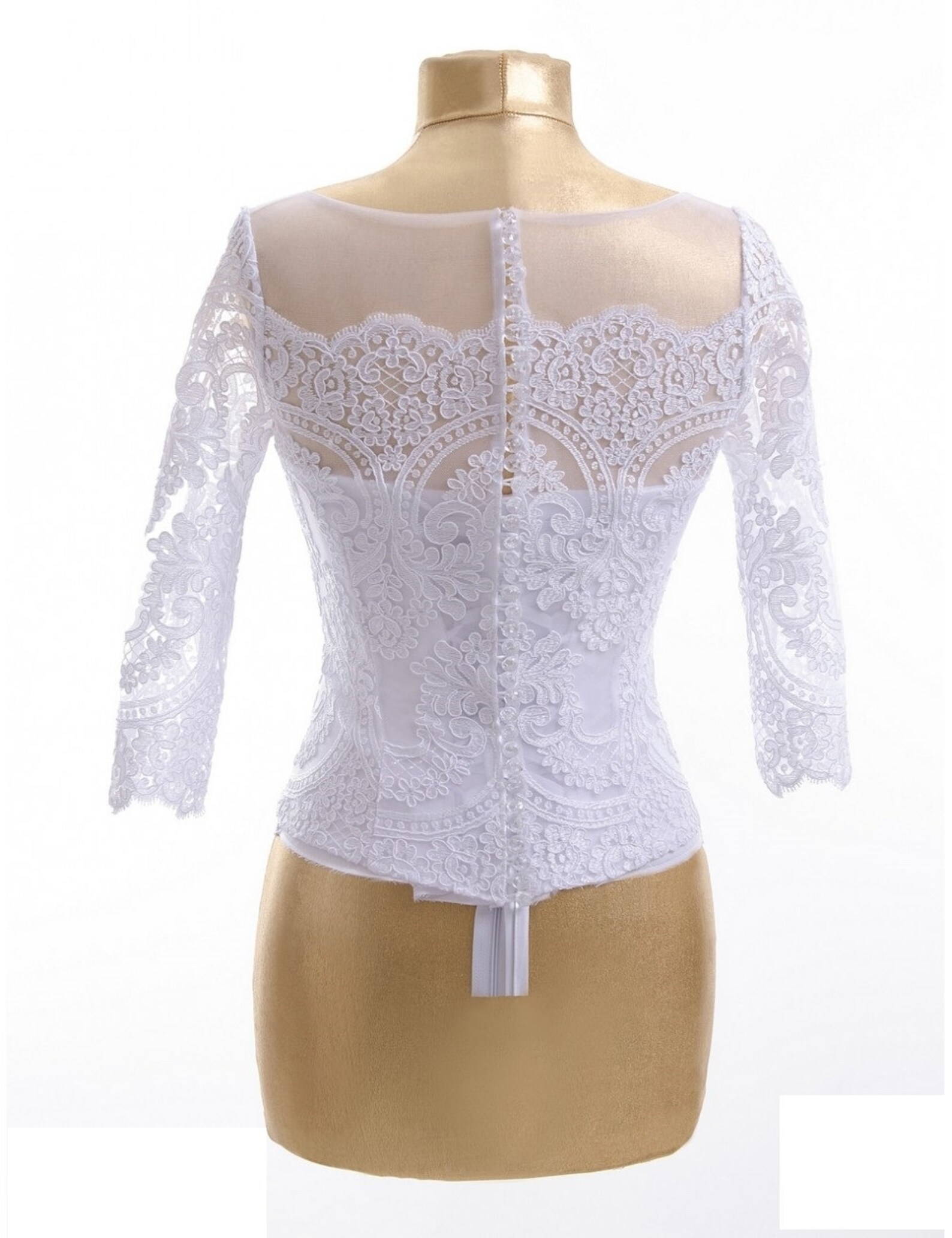 Wedding Corset Lace Corset Wedding Dresses With 3/4 Sleeves | Etsy