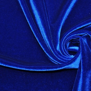 Royal Blue Stretch Velvet Fabric 59'' Wide by the 1 Meters Luxuriously ...