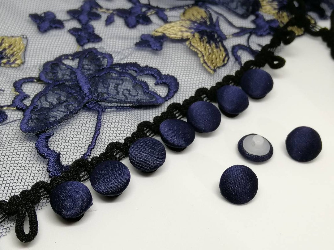 Navy Blue Wedding Buttons Navy Blue Satin Buttons Fabric Covered Blue ...
