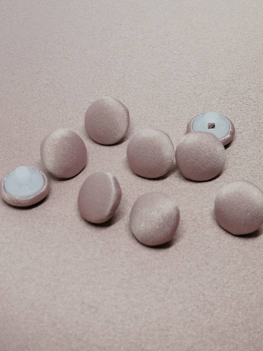 Dark Powder Satin Fabric Buttons Handmade Covered Satin Buttons Sewing ...