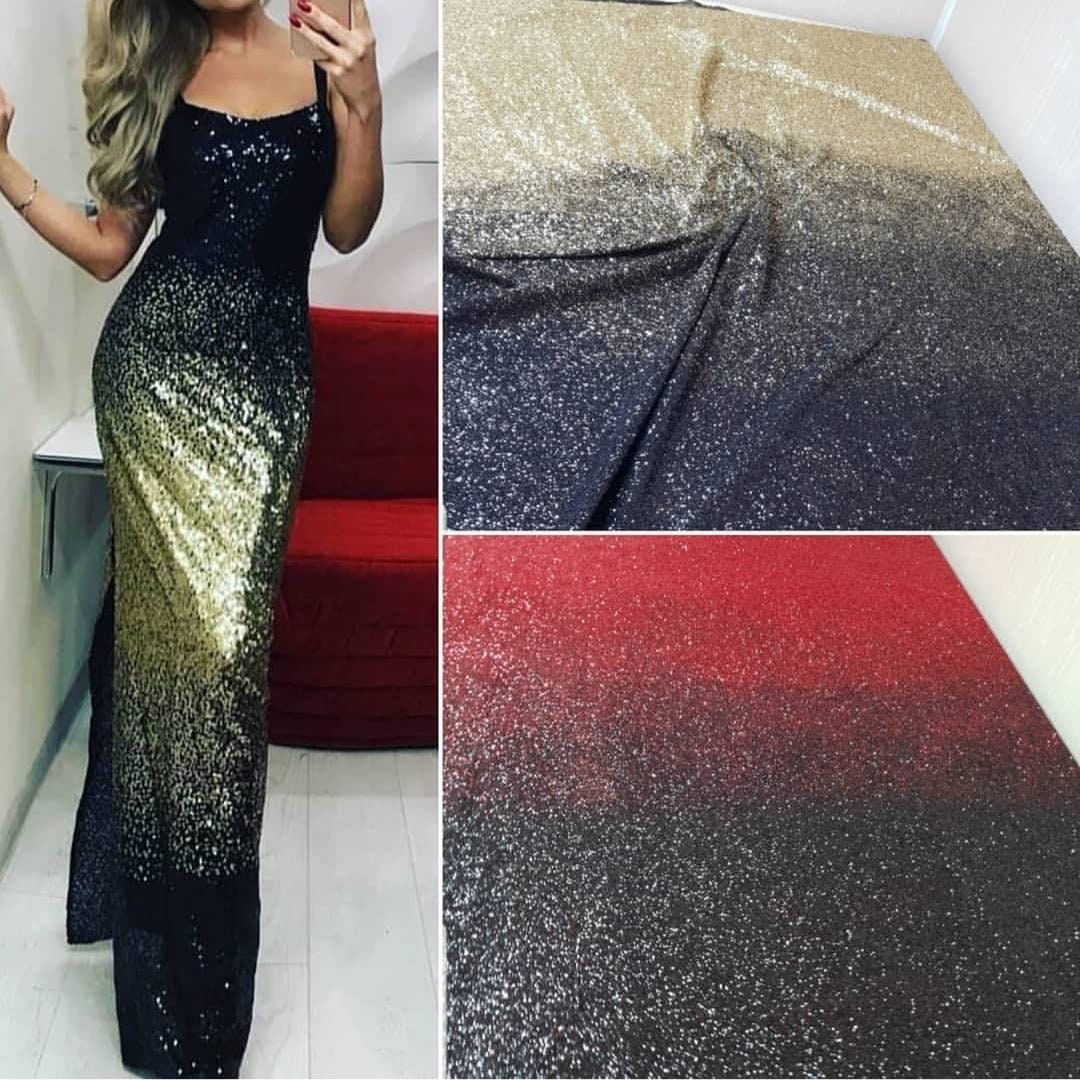 Ombre Glitter Mesh Fabric 7 Colors Glued Glitter Sparkle Net Mesh Lace ...