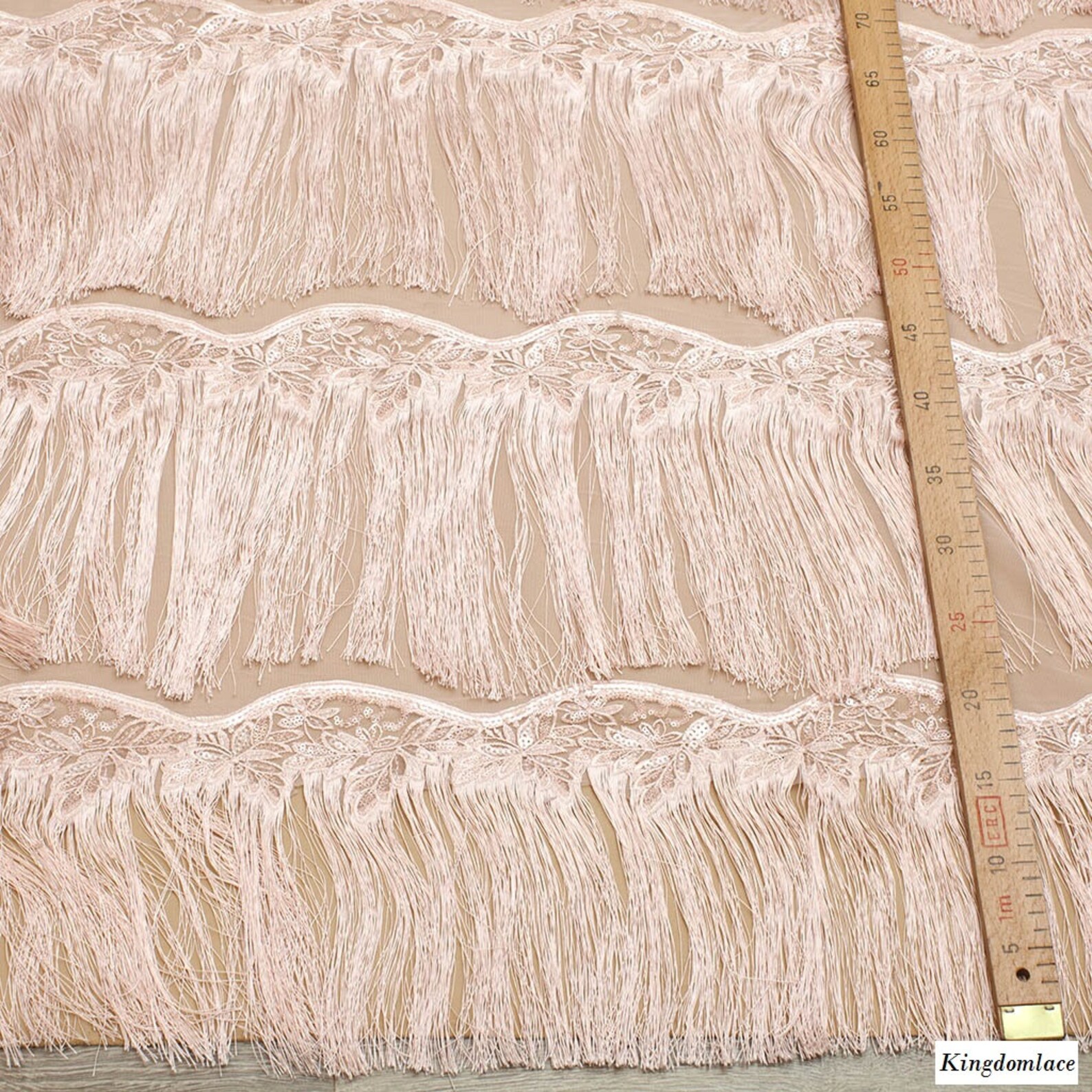 Embroidered Fringe on Tulle Lace Fabric off White Fringe Tulle - Etsy