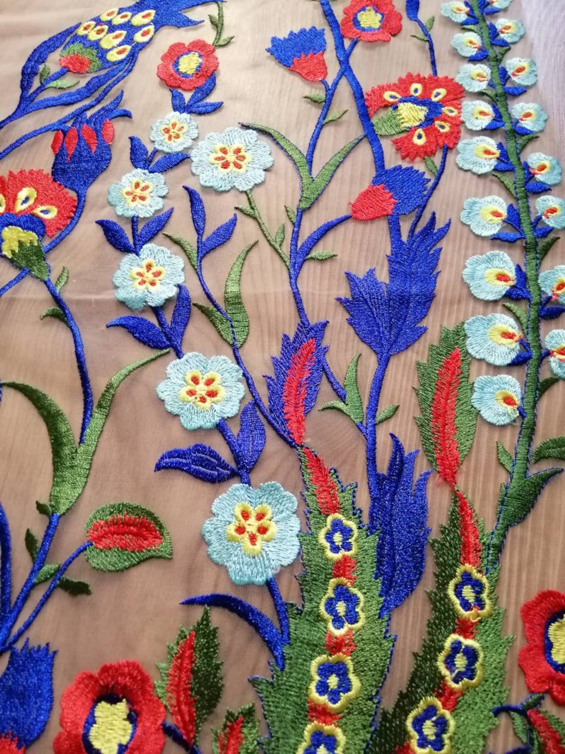 Embroidery Flowers on the Tulle Embroidery Fabric Lace Black ...