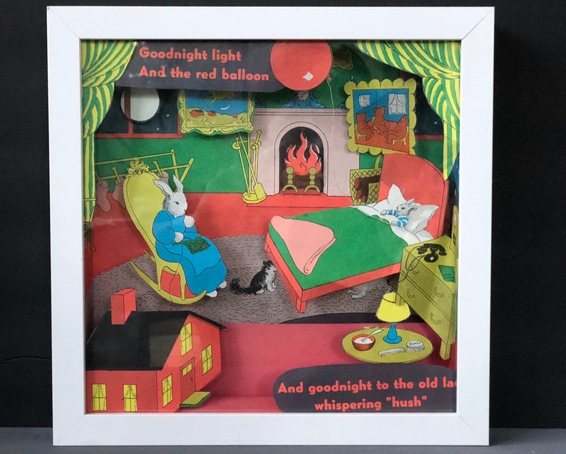Goodnight Moon Wall Art Classic Children’s Story Book Kids Library ...