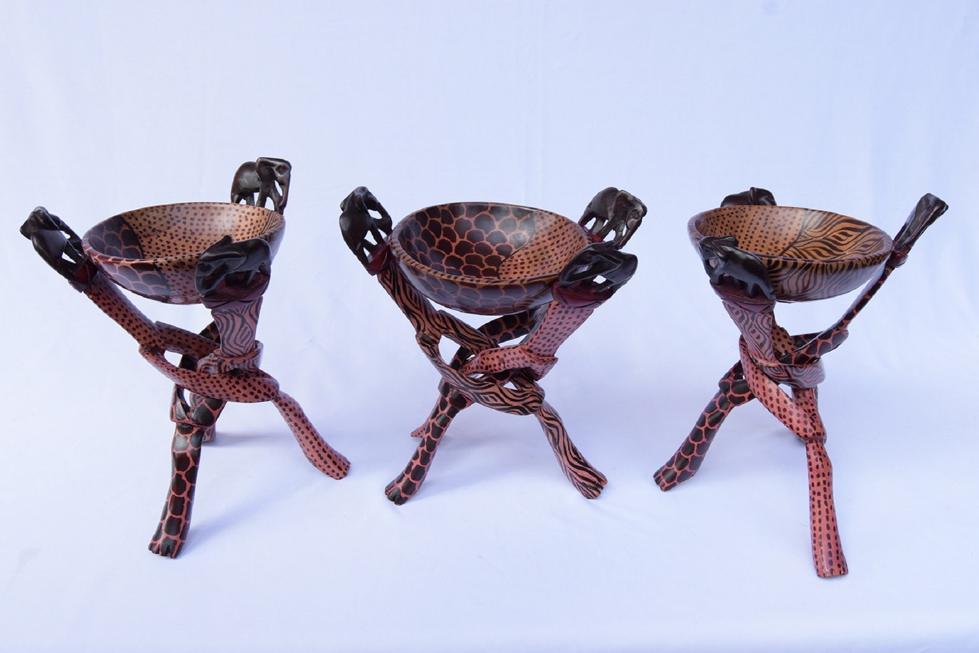 African Handmade Tripod Stand. Tripod Stand. Kenyan Art Wood Curved ...