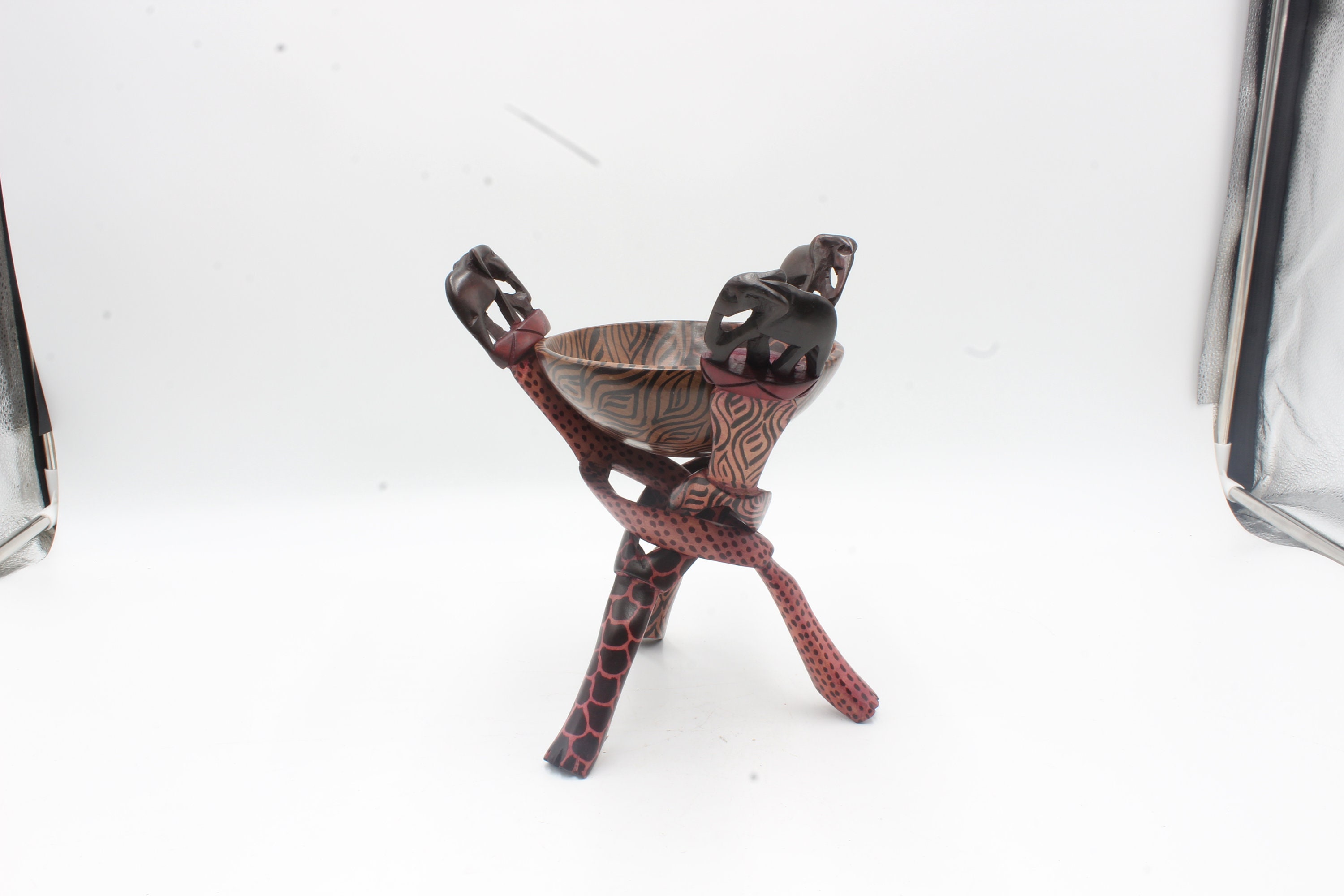 African Handmade Tripod Stand. Tripod Stand. Kenyan Art Wood Curved ...