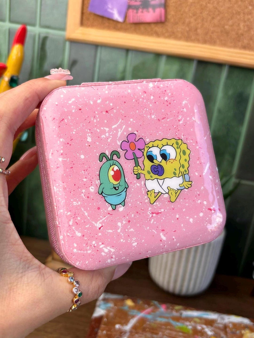 Spongebob Baby Plankton Jewellery Box Bikini Bottom Acrylic Paint Hd ...