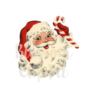 Santa Vintage Christmas Clip Art Santa Vintage Graphic - Etsy