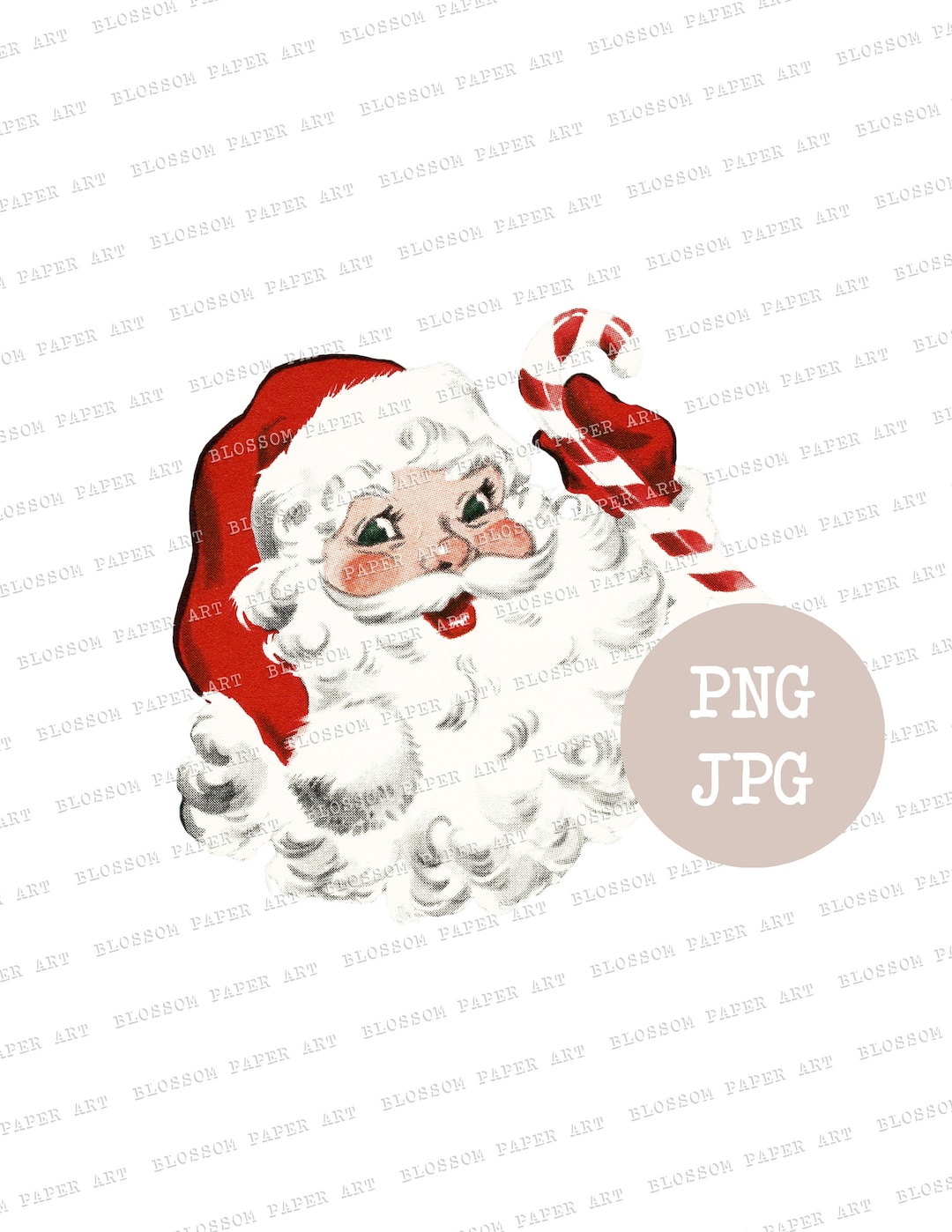 Santa PNG, Vintage Christmas Clipart, Retro Santa Graphic Christmas ...