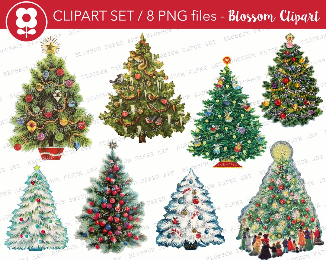 Retro Christmas Tree Clipart