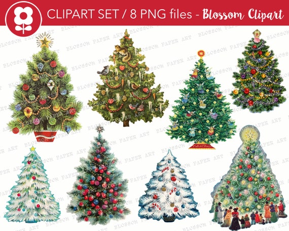 Retro Christmas Tree Clip Art