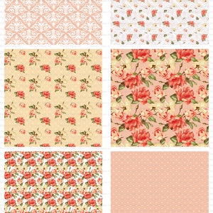 Vintage Flowers Digital Papers for Scrapbooking Invitations - Etsy