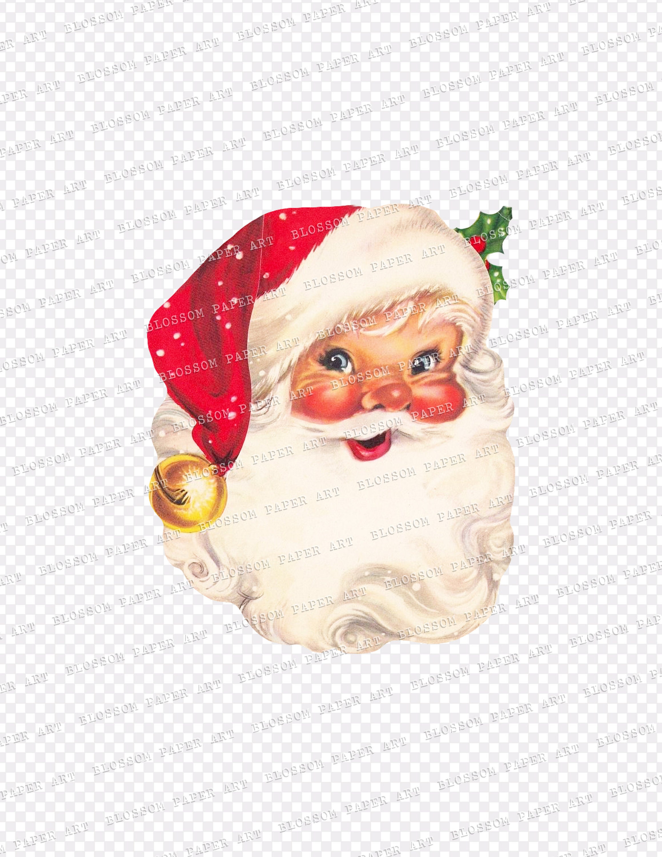 Retro Santa Clipart Vintage Christmas PNG Digital Santa - Etsy