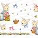Vintage Bunny Easter Clipart Set PNG Vintage Graphics - Etsy