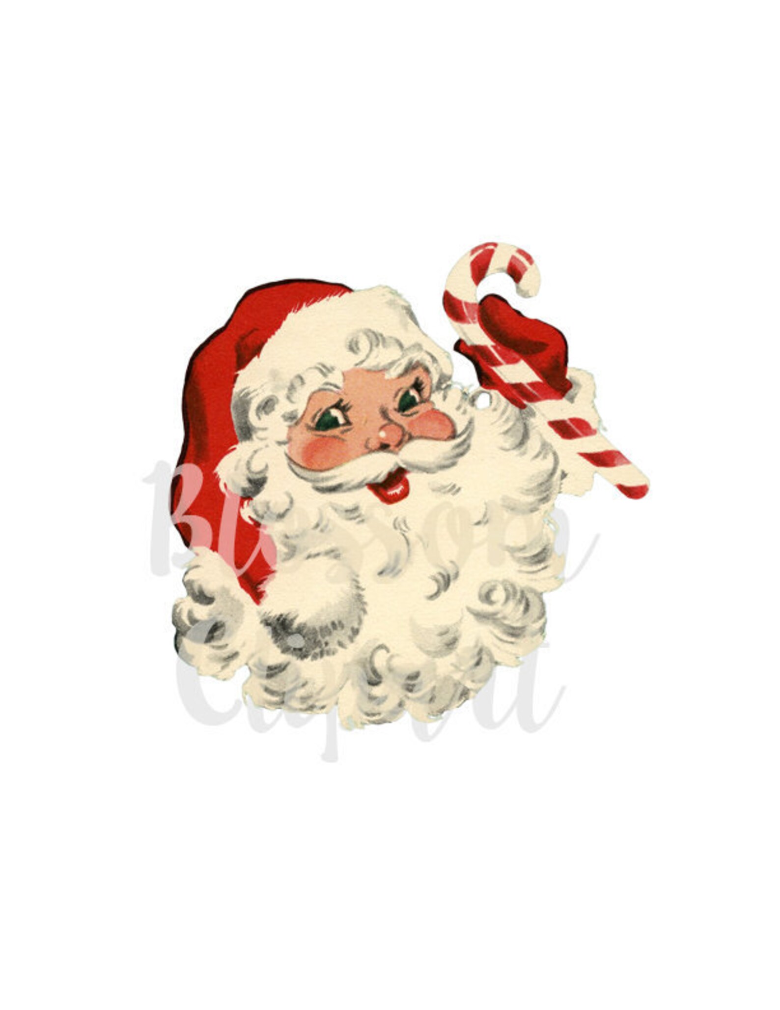 Santa Vintage Christmas Clip Art Santa Vintage Graphic - Etsy