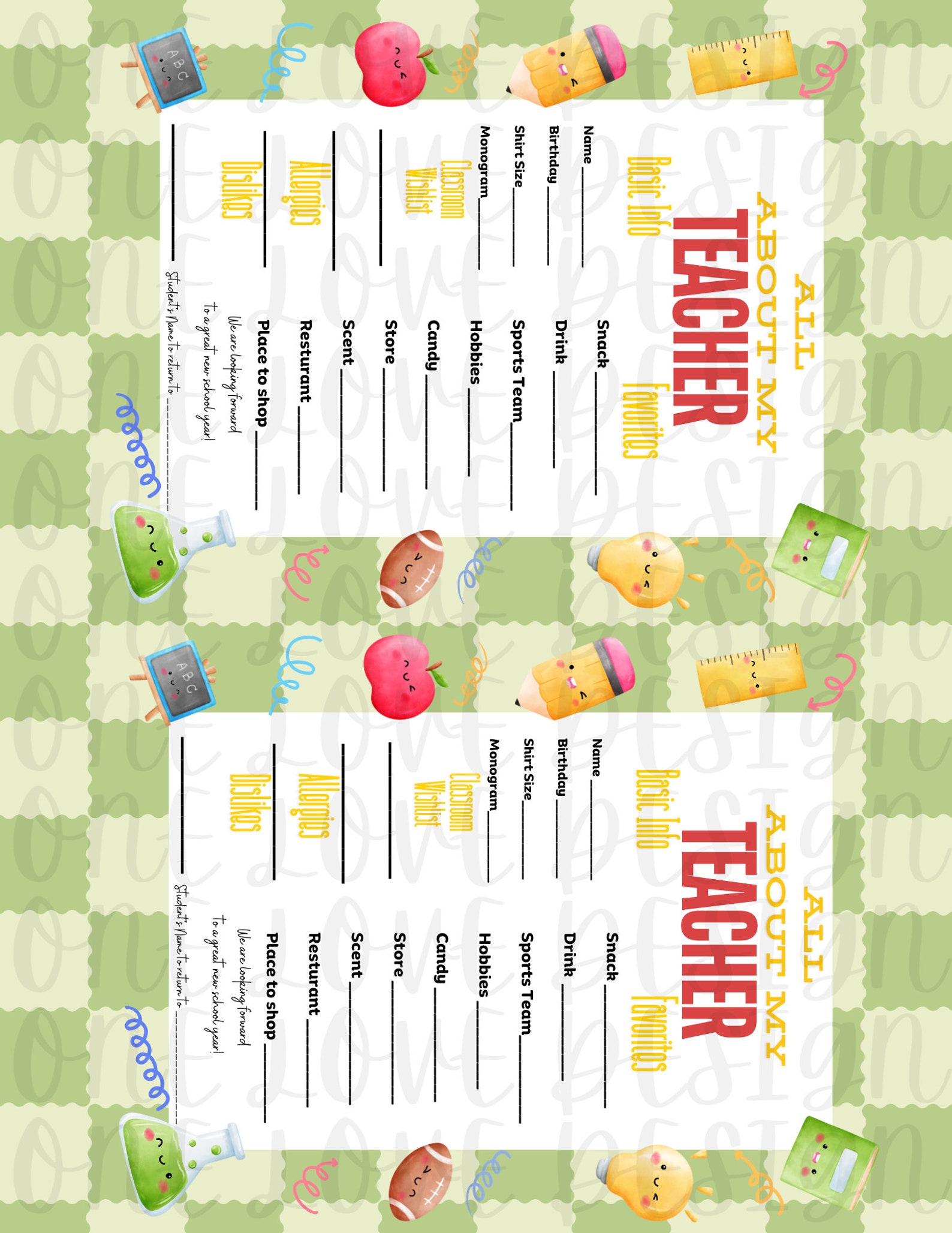 Teacher Quiz | Meet the Teacher Quiz| Digital Download| Teacher School ...