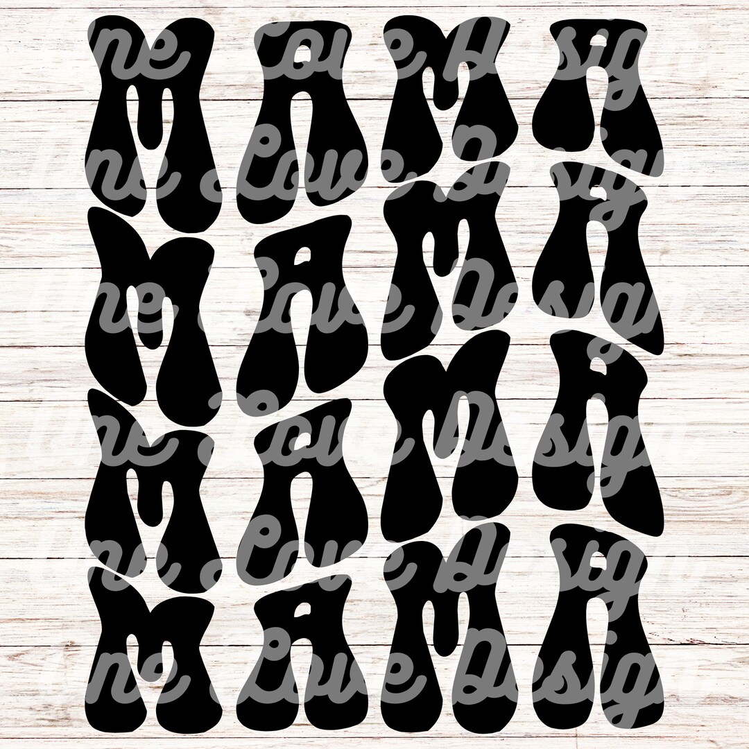 Mama Stacked Retro SVG - Etsy