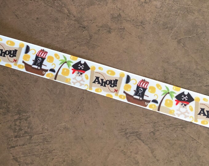 3yds,pirate Ribbon,pirate Ship Ribbon,pirate Birthday Ribbon,grosgrain ...