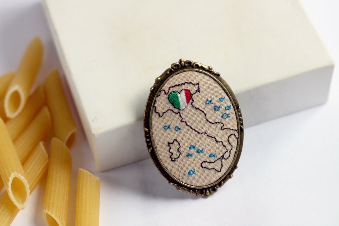 Embroidered Broosh With Maps, Custom Personalized Brooch, Map Your ...